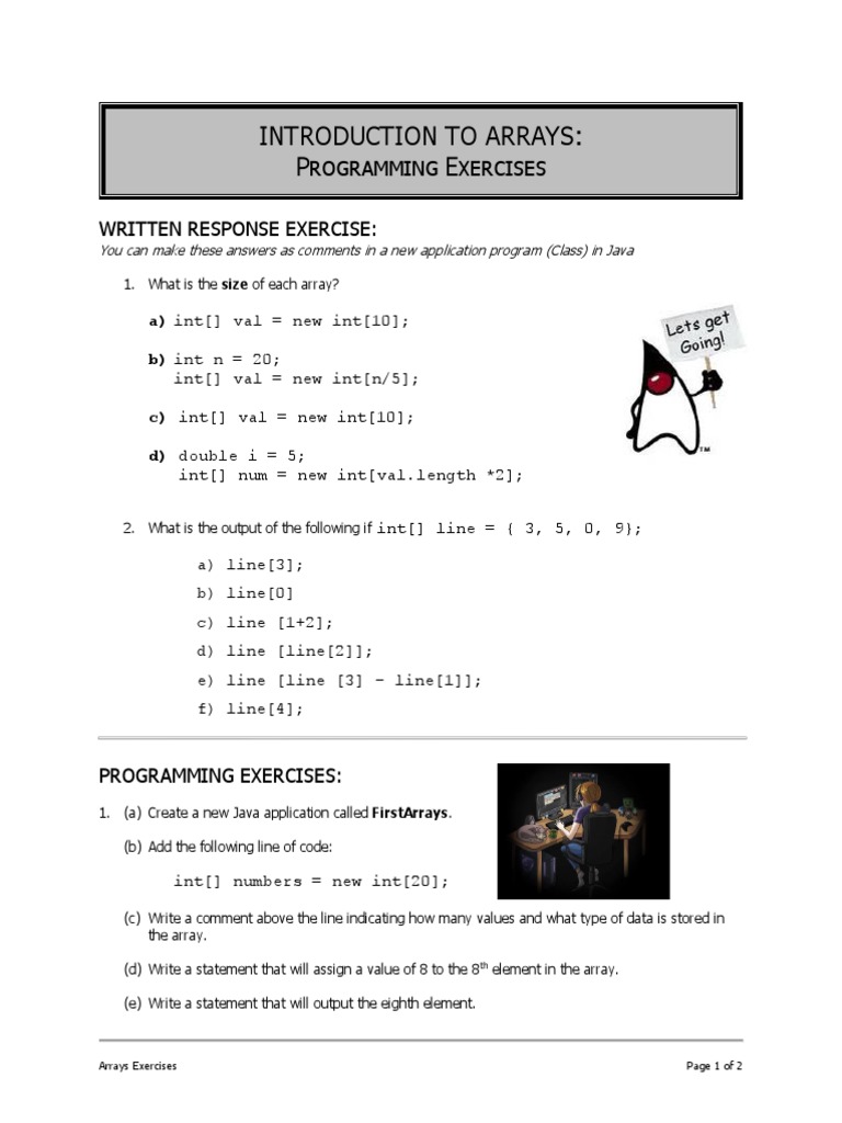 Exercises - 1 - Arrays - Exercises | PDF