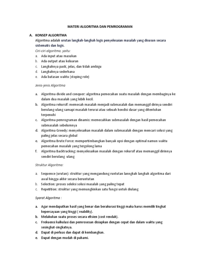 Algoritma Adalah .: Urutan Langkah-Langkah Logis Penyelesaian Masalah Yang Disusun Secara ...