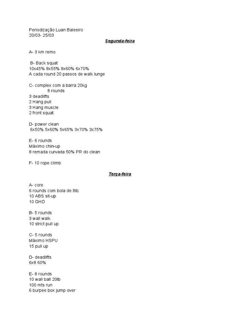 Planilha Crossfit | PDF