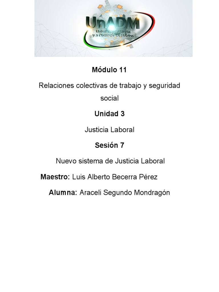 M11 U3 S7 Arsm.. | PDF | Derecho laboral | Ley procesal