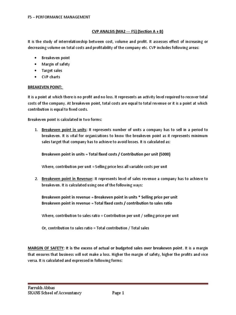 A Comprehensive Guide to Cost-Volume-Profit (CVP) Analysis: Calculating ...