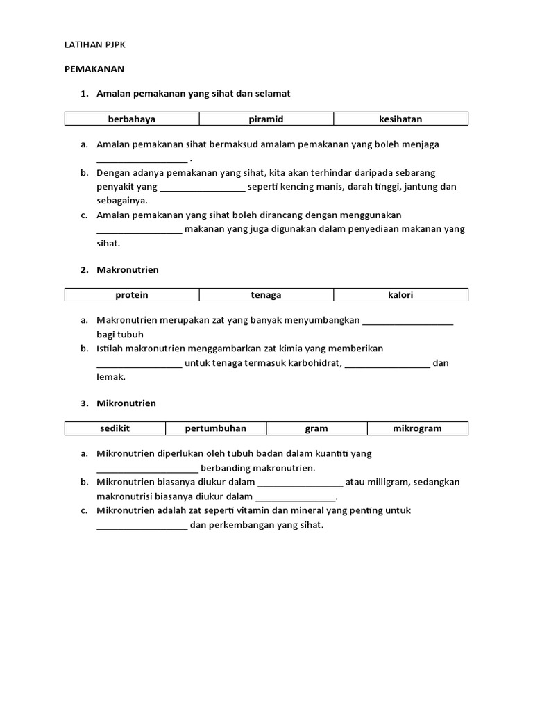 Latihan PJPK 15:2:22 | PDF