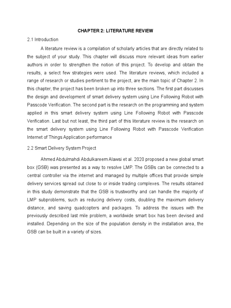 Chapter 2: Literature Review | PDF | Internet Of Things | Robot