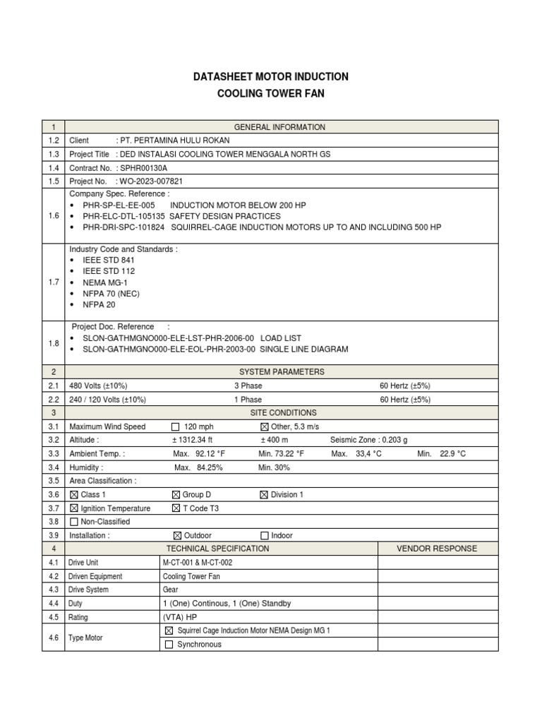 DATASHEET MOTOR INDUCTION - Unofficial | PDF | Electrical Equipment | Electrical Engineering
