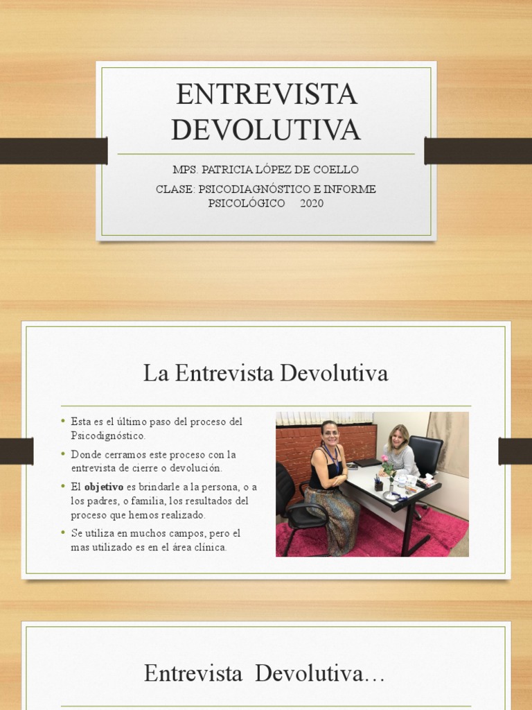 Entrevista Devolutiva | PDF | Psicólogo | Sicología