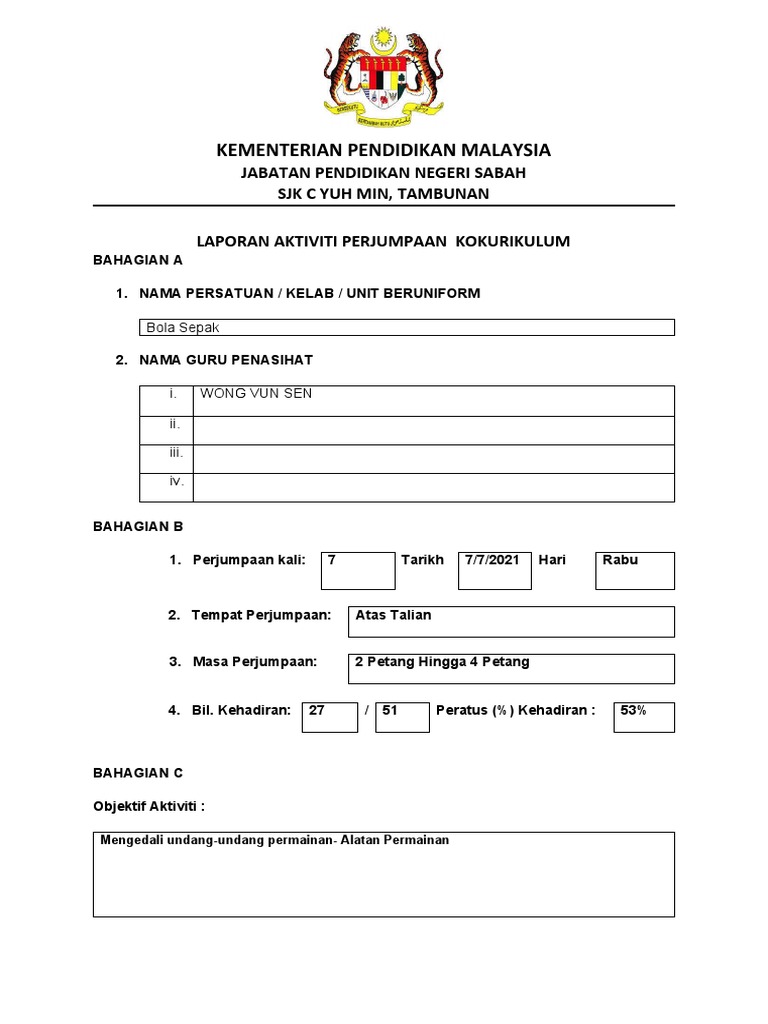 Borang Perjumpaan Mingguan-2 | PDF