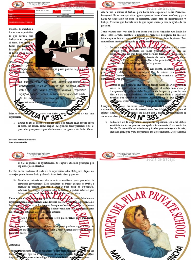 1 - Exposición - CLASES 2° Secundaria - Ficha | PDF