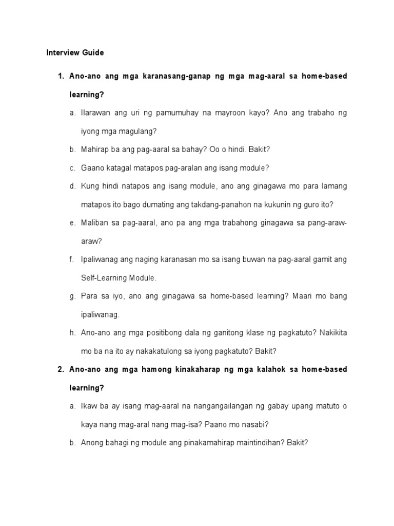 Interview Guide | PDF