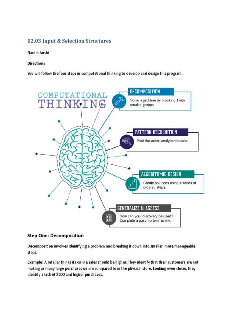 02 03 Input Selection Structures | PDF | Algorithms | Computer Program