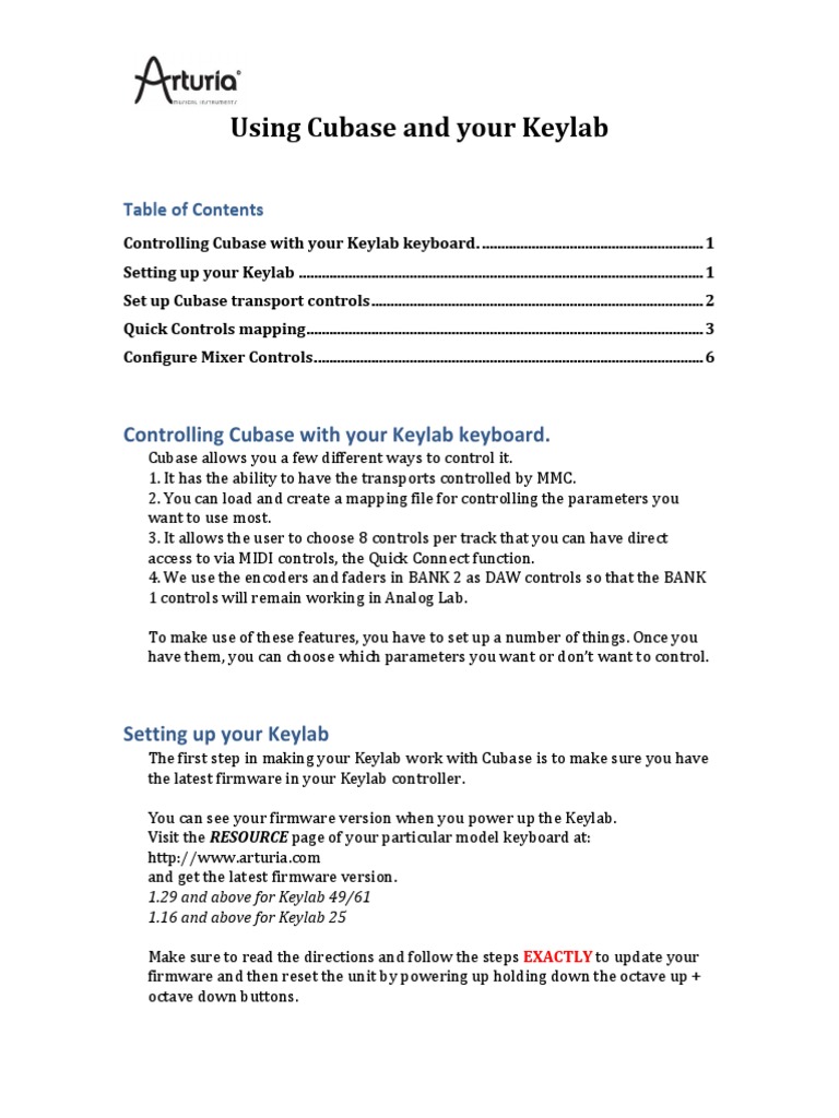 Cubase And Your Keylab Pdf Software Computing 