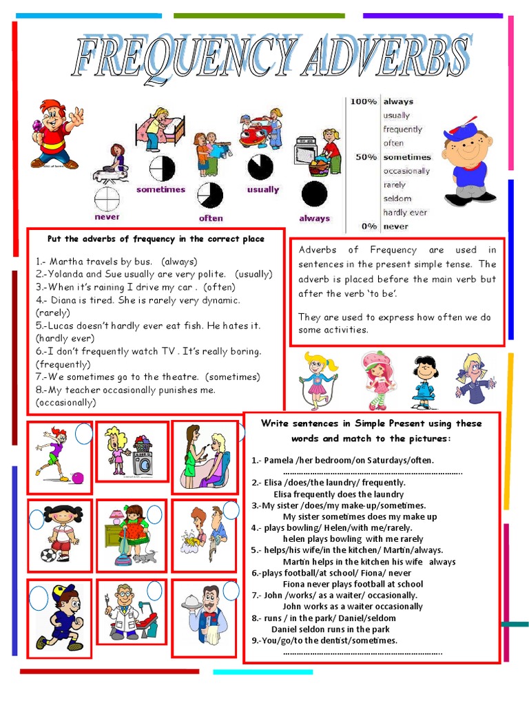 Frequency Adverbs Worksheet - Basic 02 Intensive | PDF | Semantic Units ...