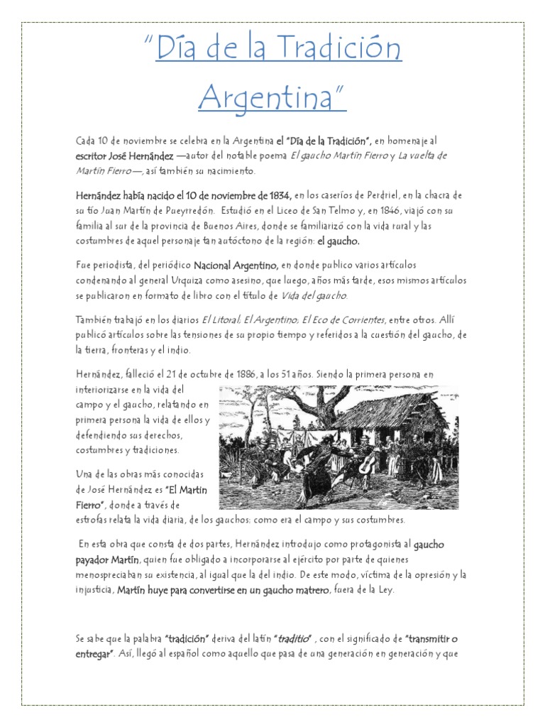Día de La Tradición Argentina | PDF