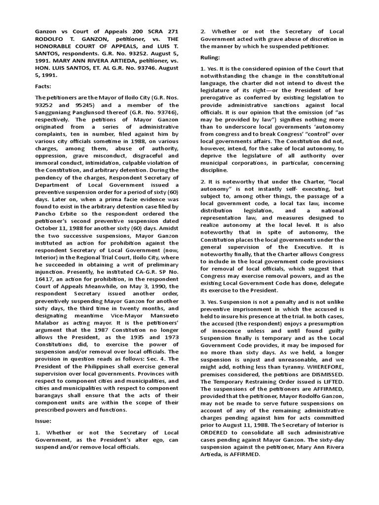 Ganzon Vs Court of Appeals | PDF | Government | Justice