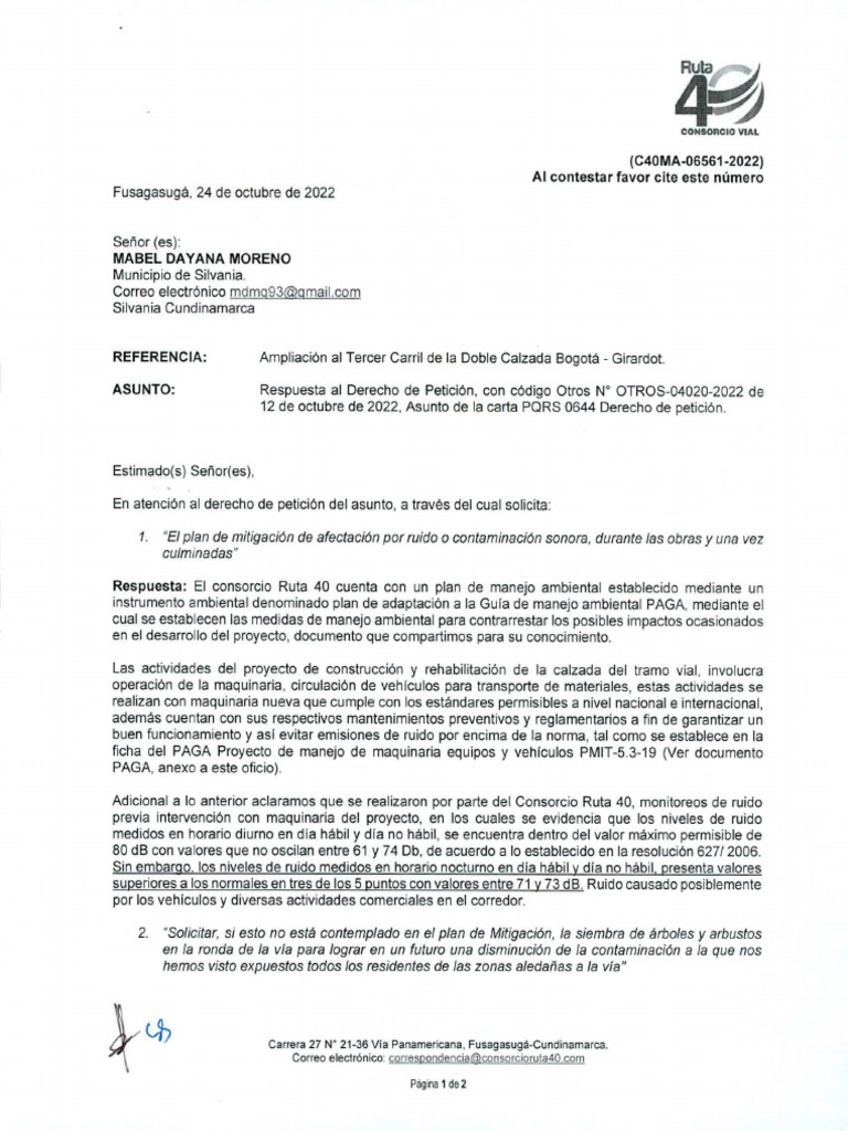 Respuesta Via 40 Express | PDF Respuesta Via 40 Express | PDF