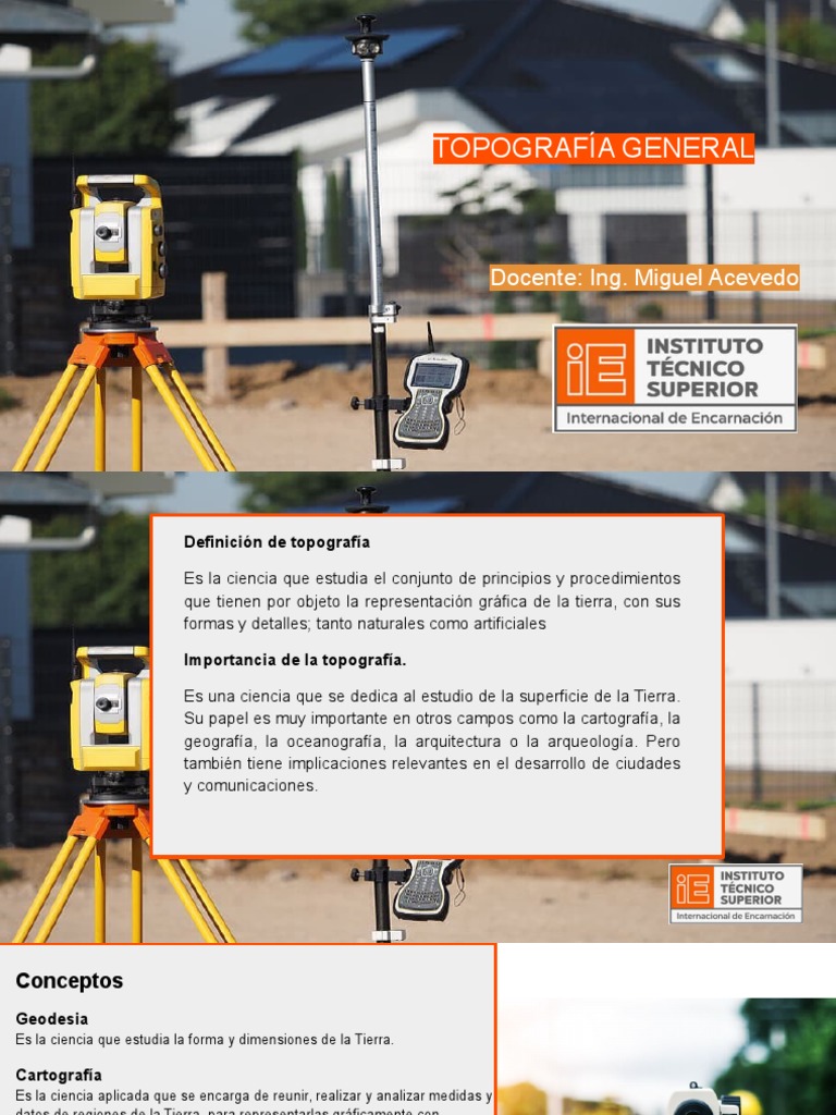 Presentacion Topografía General | Descargar gratis PDF | Topografía | Geodesia