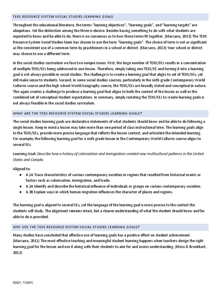 TEKS US GR 8 Learning Goals | Download Free PDF | American Civil War ...