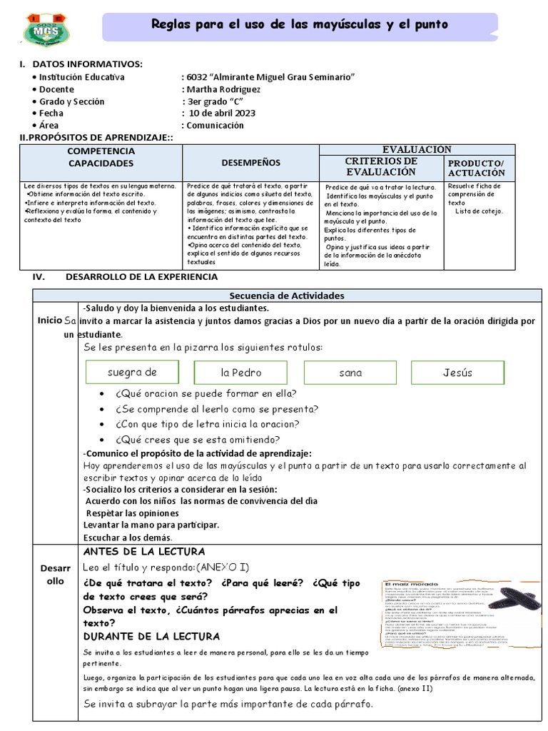 Reglas para el uso correcto de mayúsculas y puntos | PDF | Evaluación ...