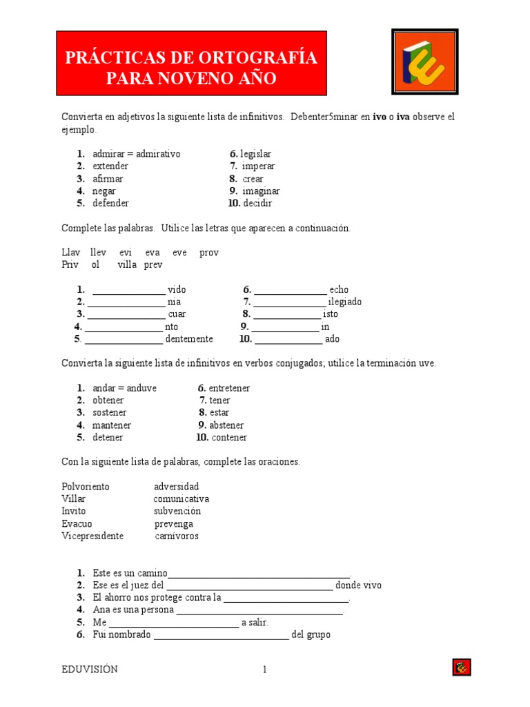 Prácticas de Ortografía | PDF