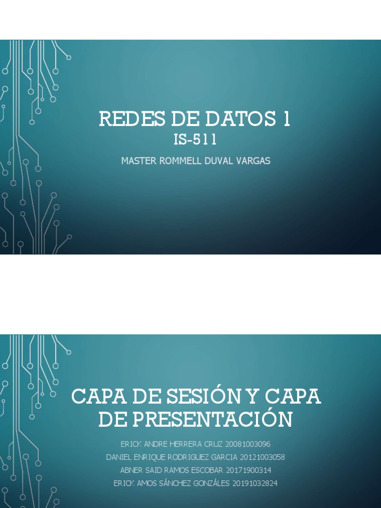 Grupo 5 Capa de Sesión y Presentación | PDF | Modelo osi | Red de ...