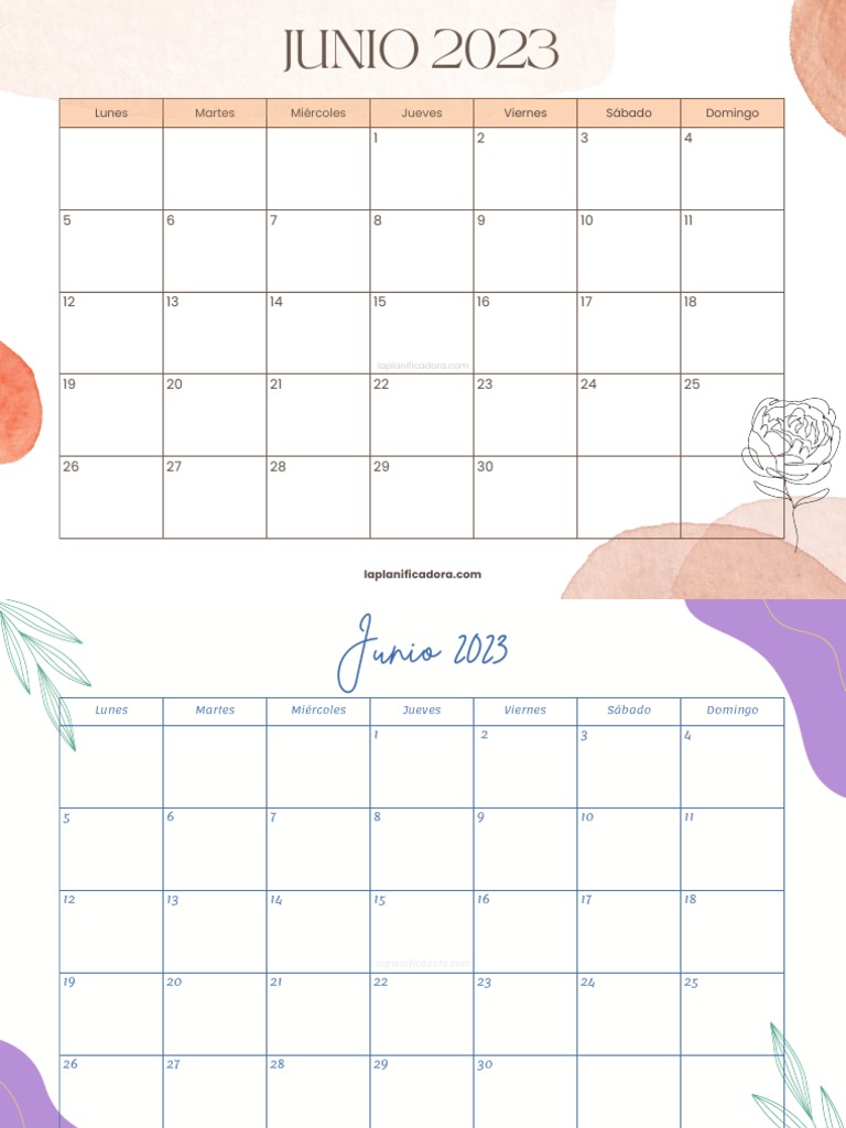 Calendario de junio 2023 para imprimir | PDF