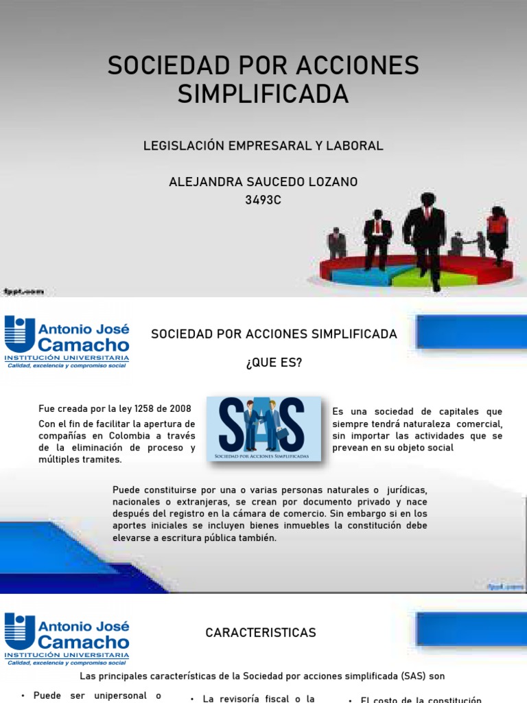 Sociedad Por Acciones Simplificada | PDF | Compartir (Finanzas) | Sociedad de responsabilidad ...