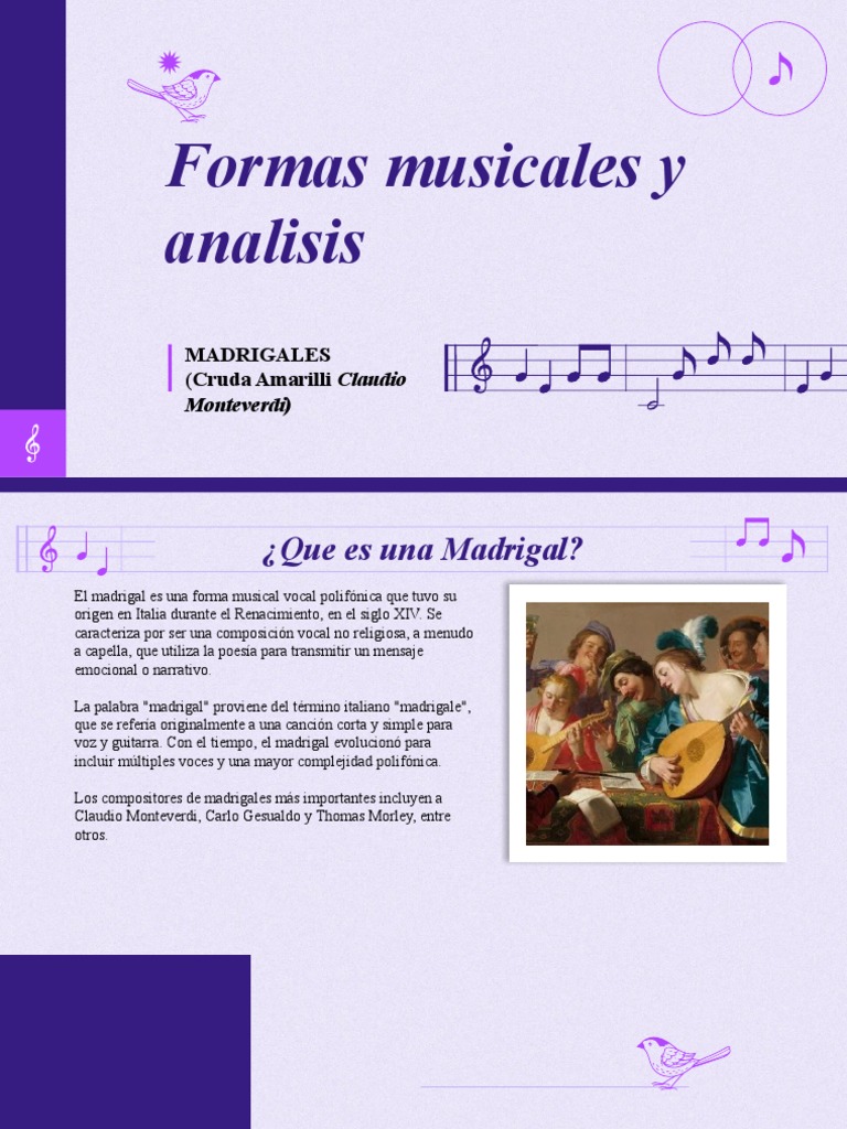 Formas Musicales y Analisis: Madrigales (Cruda Amarilli Claudio | PDF ...