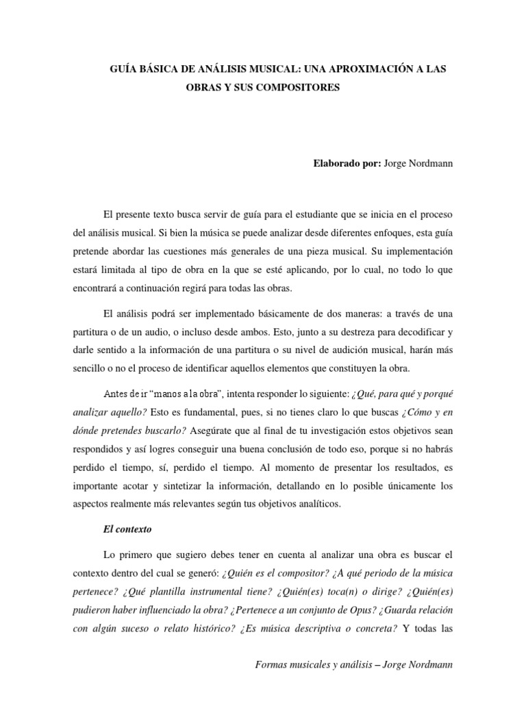 Guía Básica de Análisis Musical | PDF | Tempo | Melodía