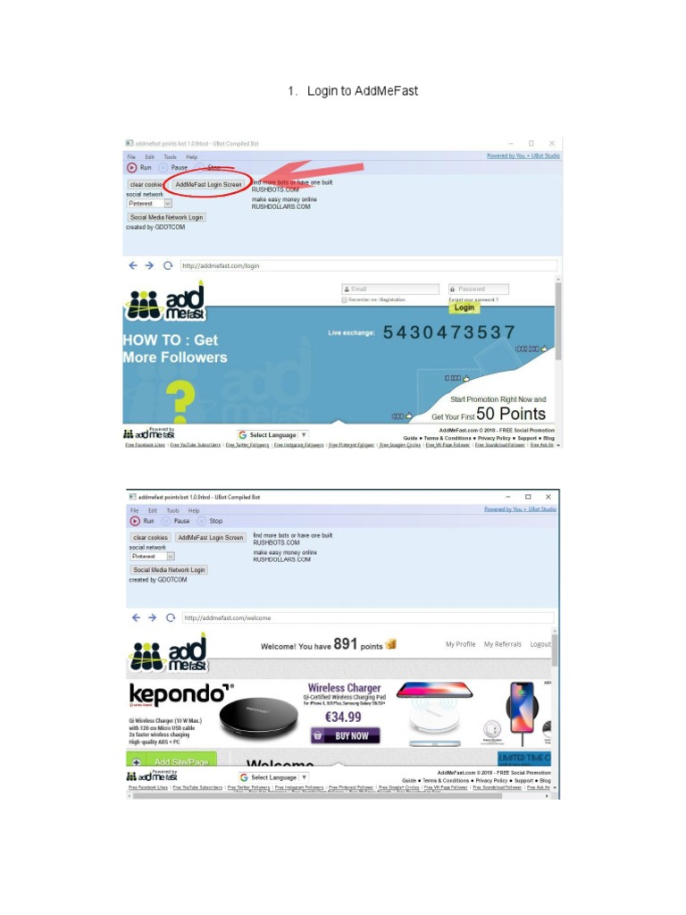 AddMeFast Points 1.0.9 Instructions | PDF