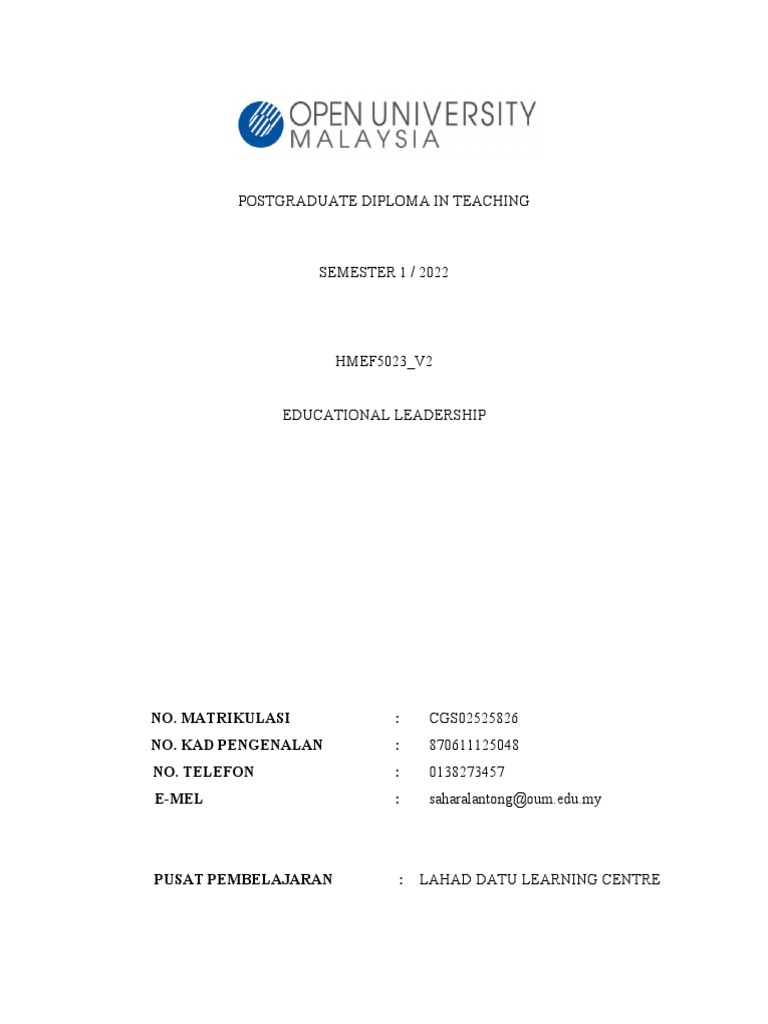 Assignment Hmef5023 - V2 | PDF Assignment Hmef5023 - V2 | PDF