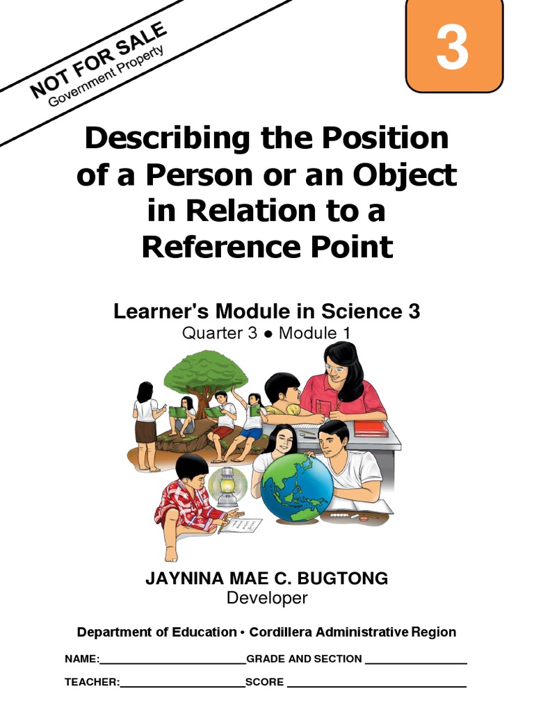 Sci3 - q3 - Mod1 Describing The Position of A Person or An Object in Relation Reference Point ...