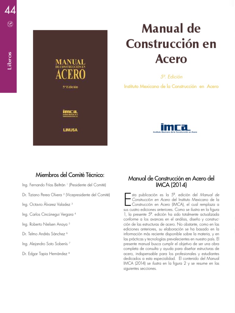 Manual Imca | PDF | Acero | Diseño