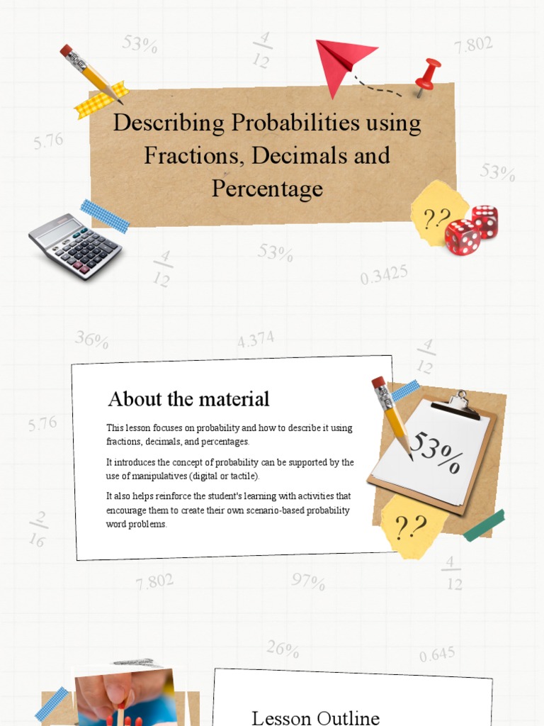 Probability Math Education Presentation in A Colorful Scrapbook Style ...