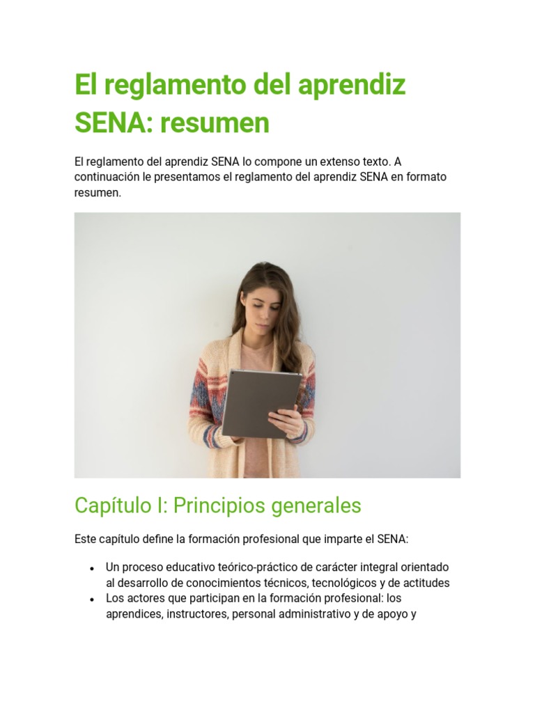 El Reglamento Del Aprendiz SENA | PDF | Desarrollo profesional | Aprendizaje