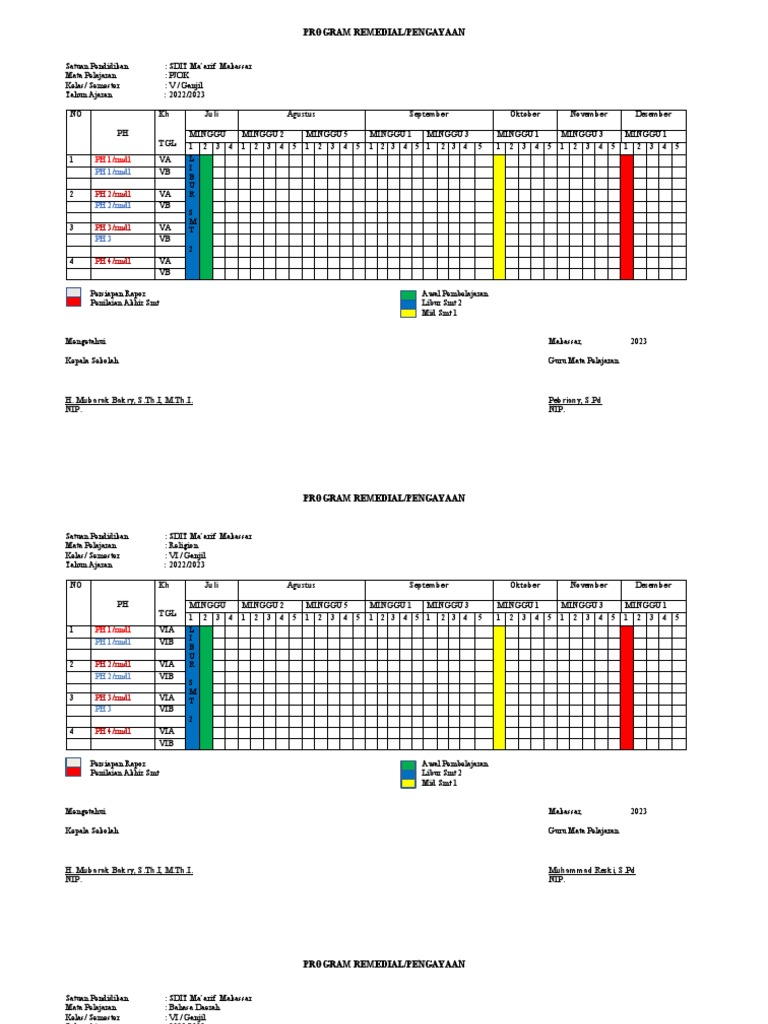 Remedial and Enrichment Program Schedule | PDF