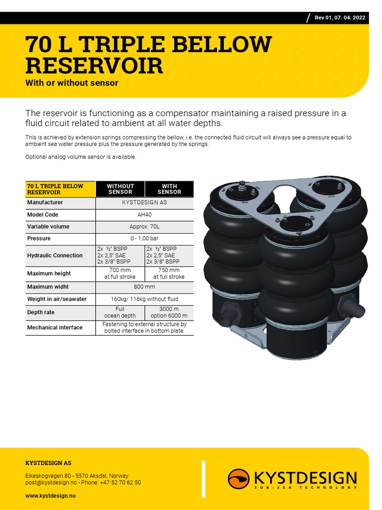 Kystdesign 70L Compensator Triple Bellow | PDF | Pressure | Mechanical ...