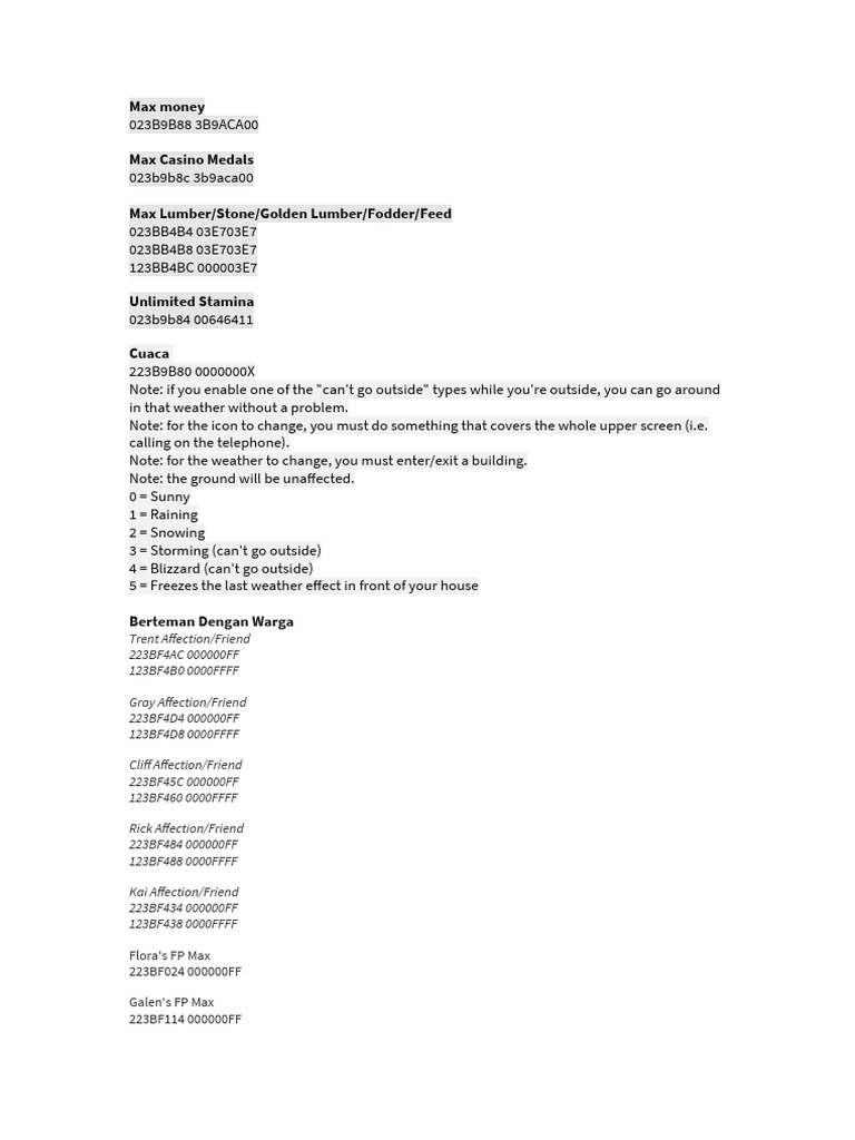 Cheat Code Harvest Moon DS | PDF | Pancake | Dumpling