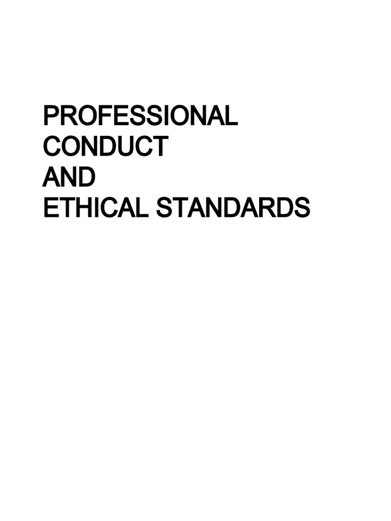 Professional Conduct | PDF | Morality | Virtue