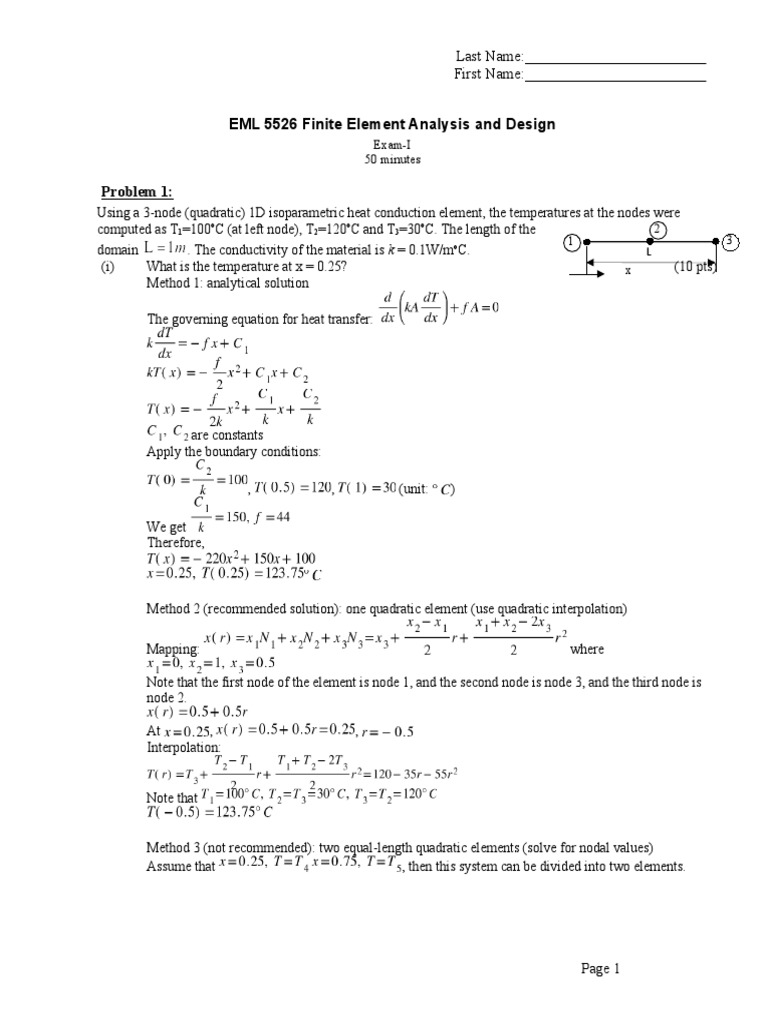 Fall21 Exam1 | PDF | Finite Element Method | Mathematical Analysis