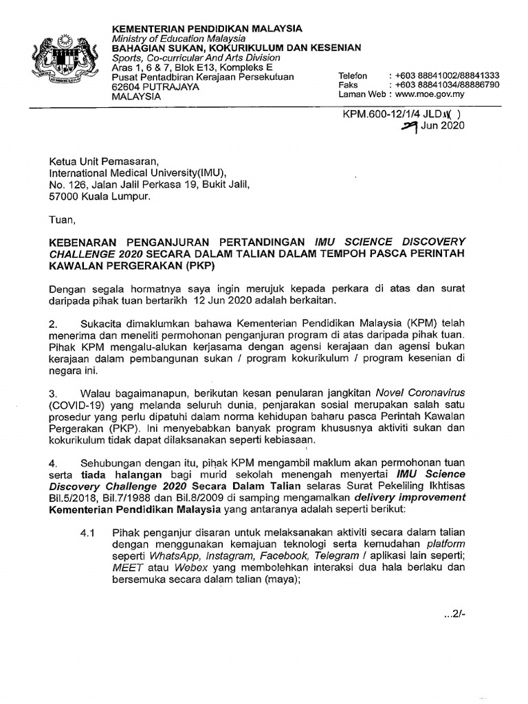 03 BKK Approval Letter (IMUSDC2020) | PDF