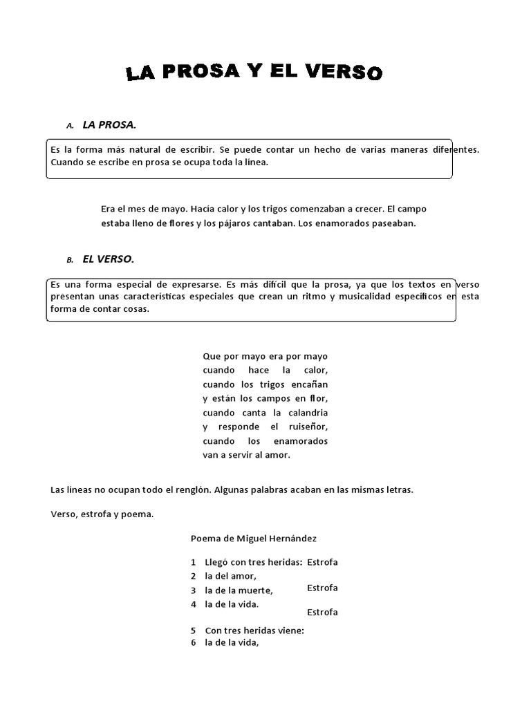 La Prosa | PDF | Narración | Poesía