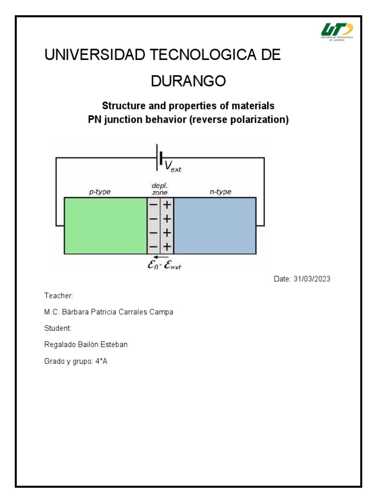 PN Junction Behavior (Reverse Polarization) | PDF