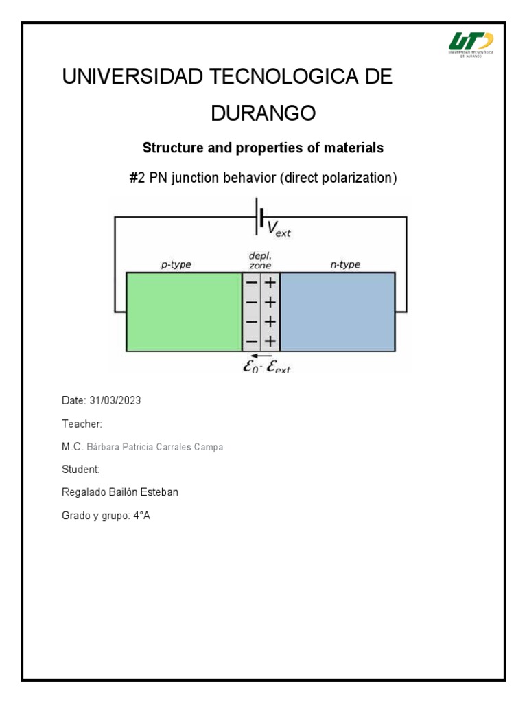#2 PN Junction Behavior (Direct Polarization) | PDF