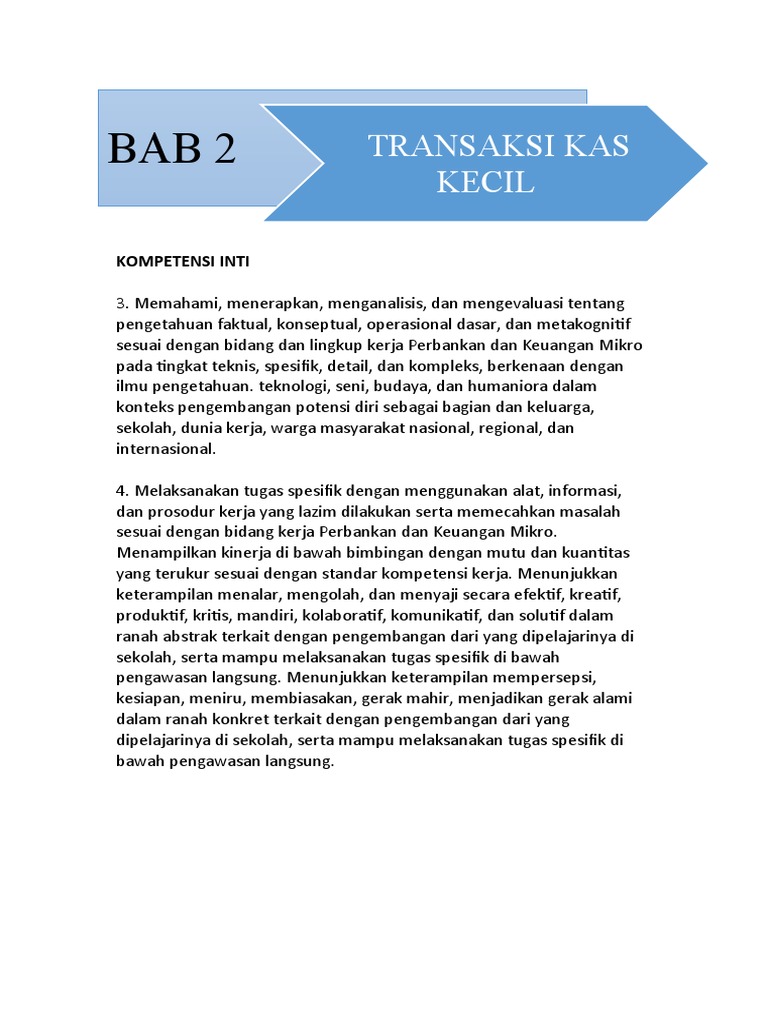 Bab Ii. Mutasi Dana Kas Kecil | PDF