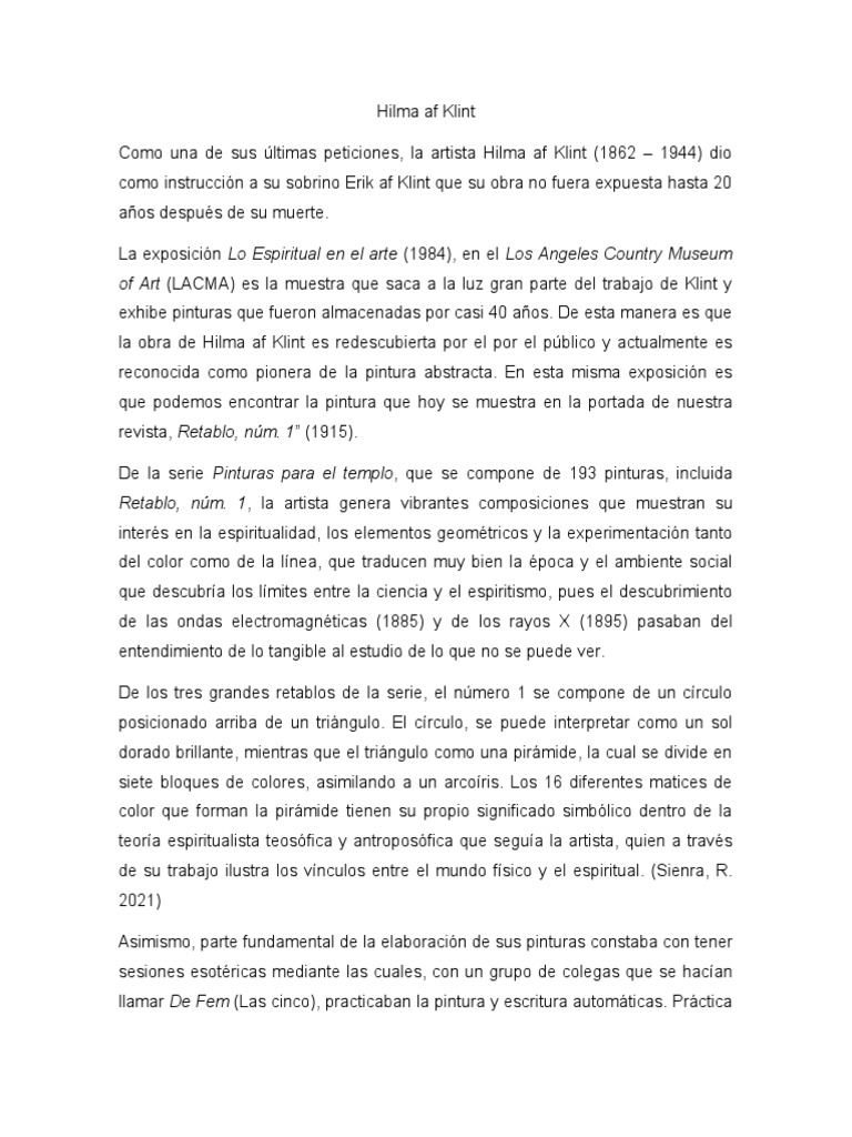 Hilma Af Klint | PDF | Pinturas