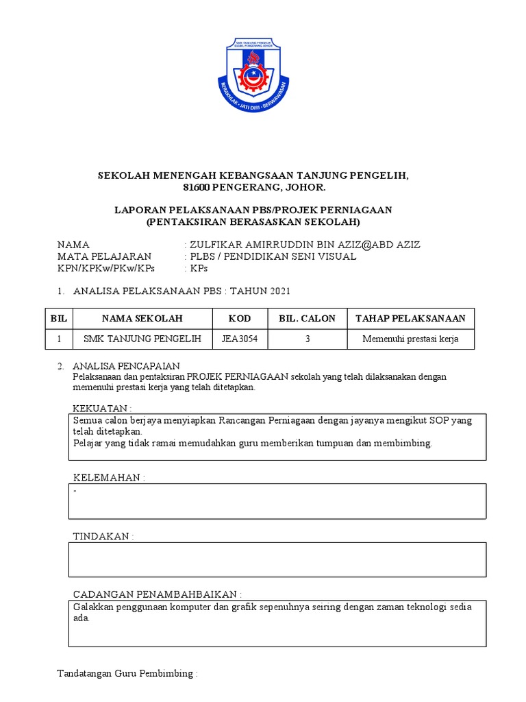 Laporan Pelaksanaaan KRSV | PDF