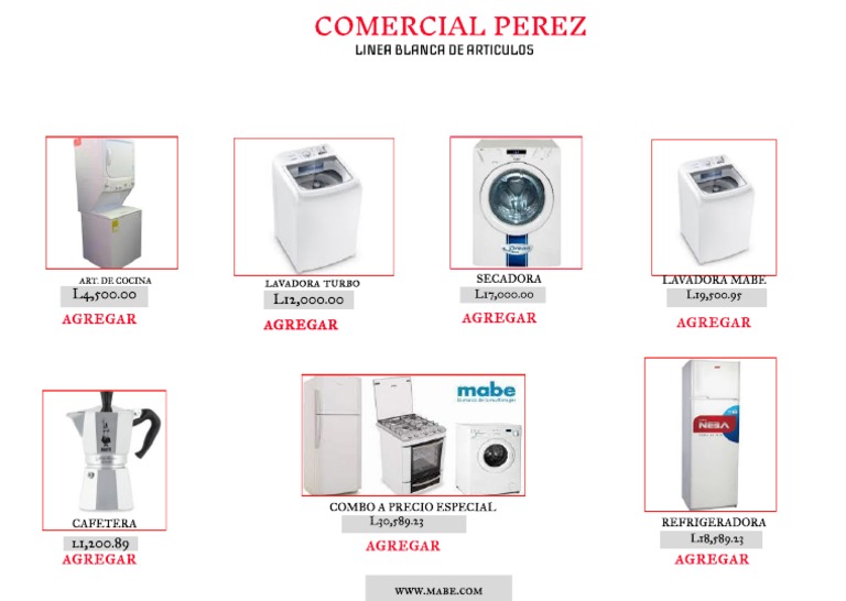 Productos de Línea Blanca y Combos | PDF