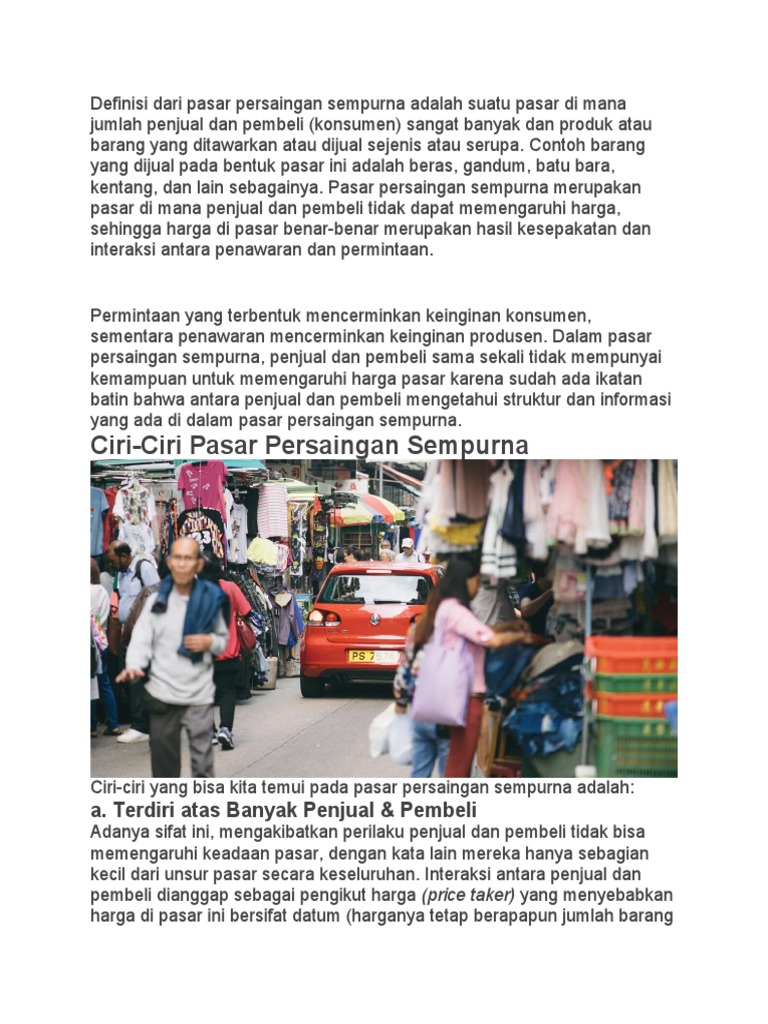 Pasar Persaingan Sempurna | PDF