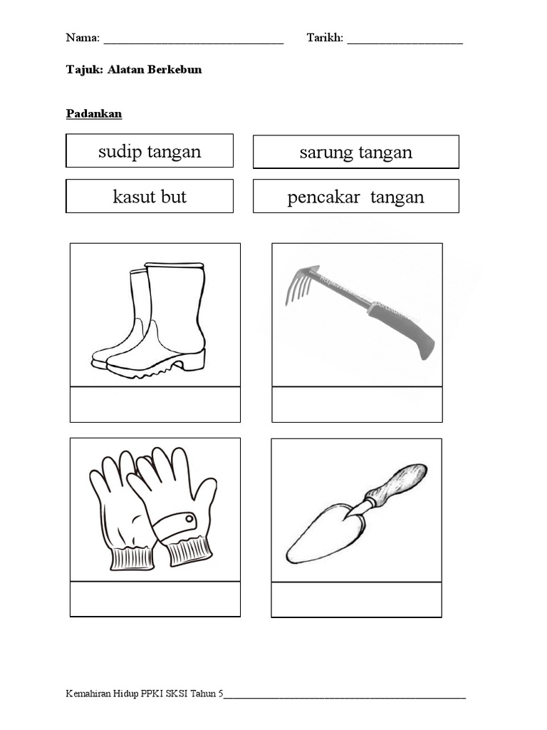 Lembaran Kerja Alatan Berkebun | PDF