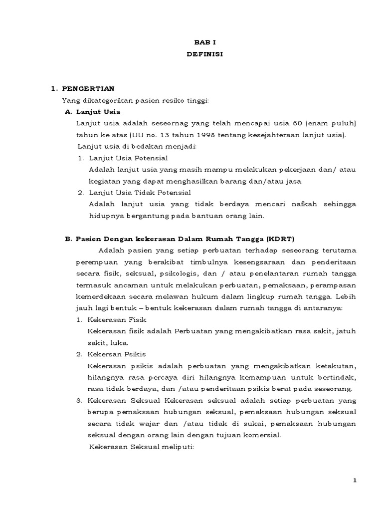 Bab I Definisi | PDF | Gaya Hidup