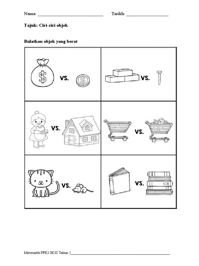 Ciri2 Objek - Berat Ringan Panjang Pendek | PDF